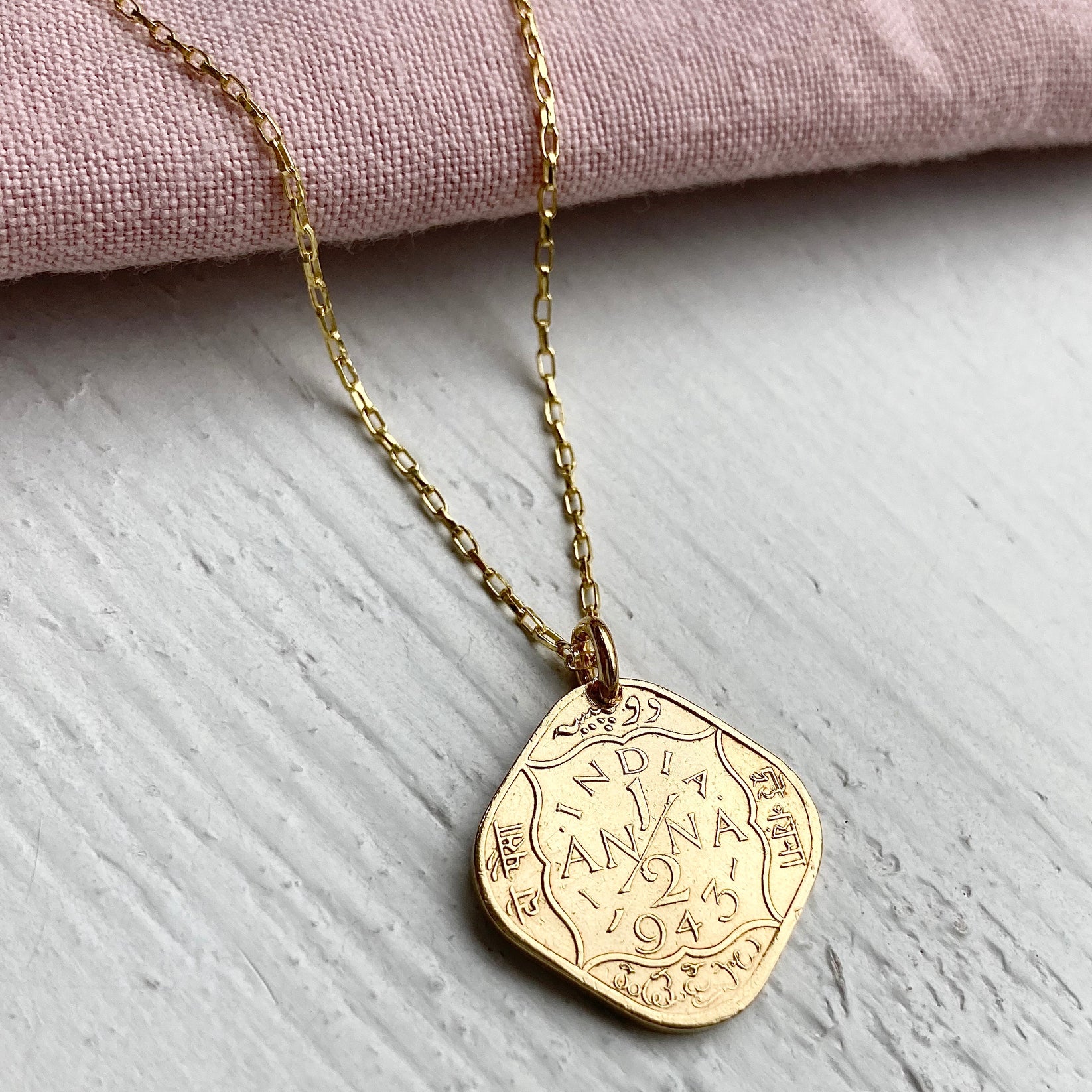 1943 Indian Half Anna Coin Necklace – Prenoa